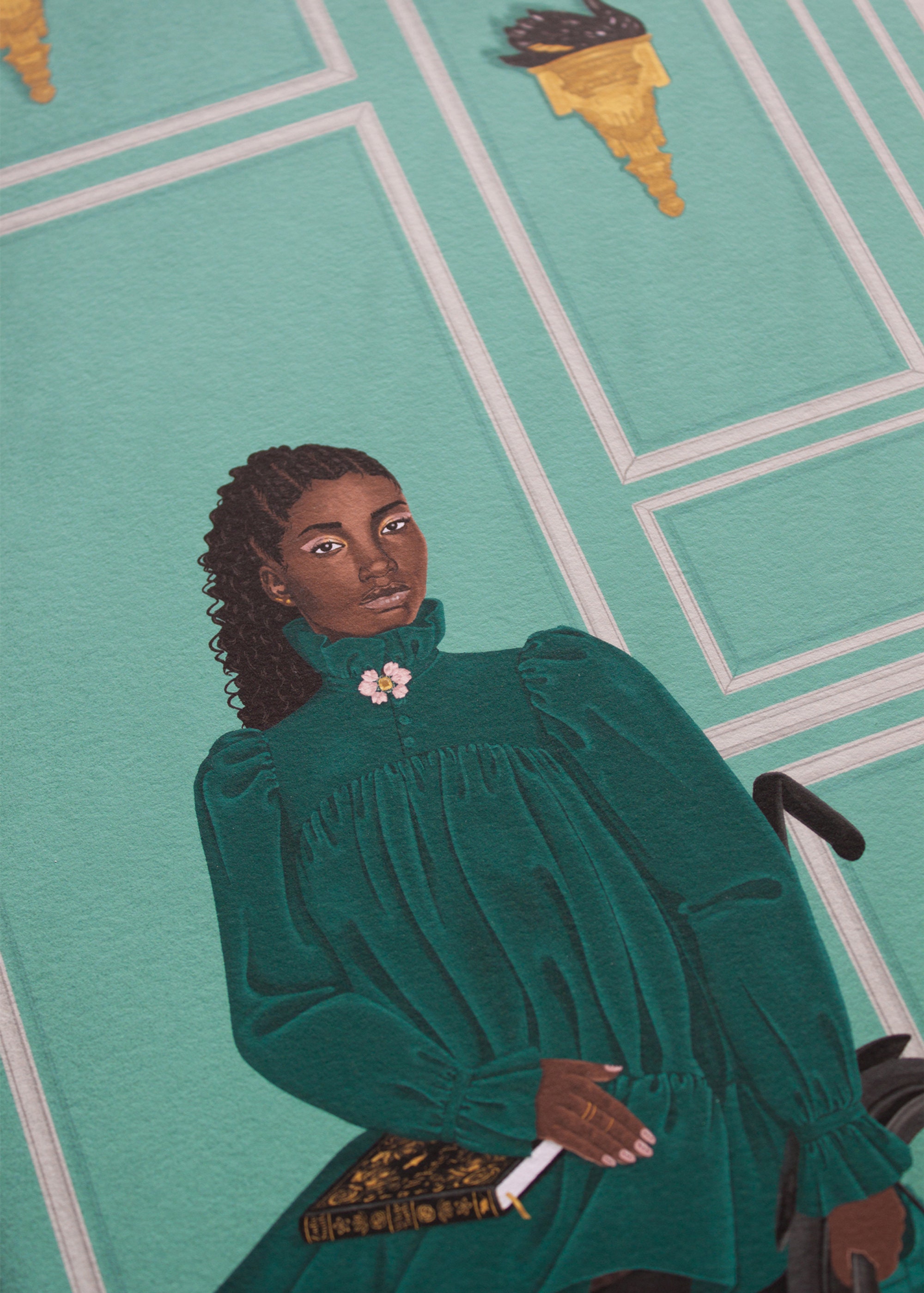 Art Print - Black Woman in a Wheelchair With a Zadie Smith Book by a ...