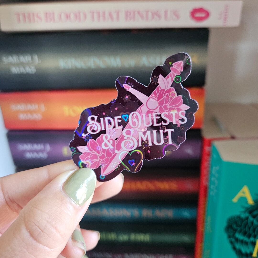 Side Quests & Smut Holographic Waterproof Stickers, Bookish Gifts ...