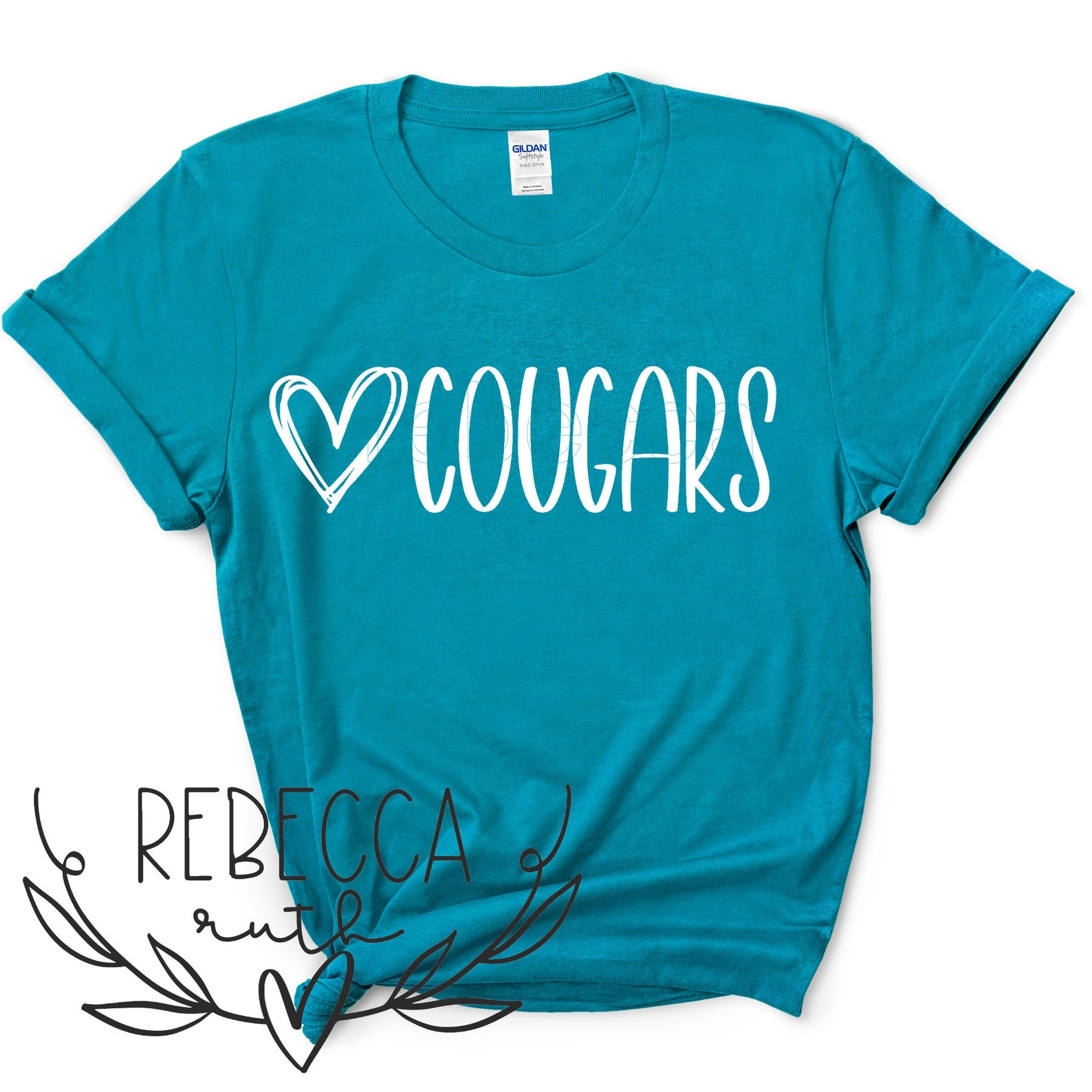 COUGARS HEART SVG one Black and One White Svg - Etsy