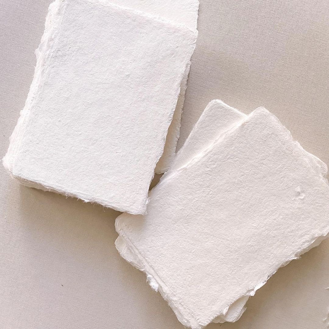 A5 White Deckle Edge Cotton Rag Handmade Paper 300gsm - Etsy