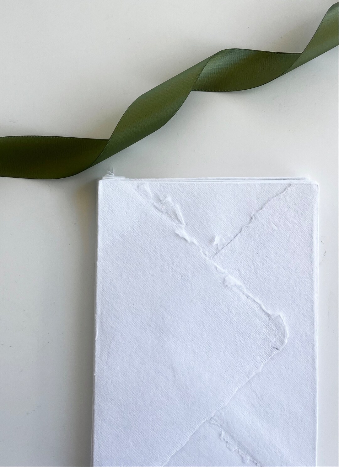 Handmade Paper Invitation Set: White Handmade Paper Envelope, White ...
