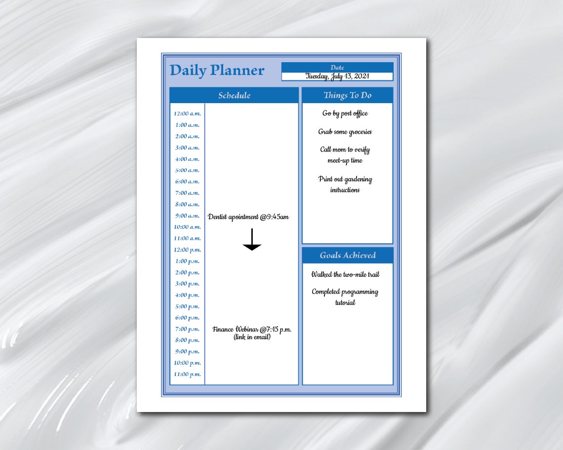 Minimalist Planner Printable Bundle 10 Blue Printables Weekly and Daily ...