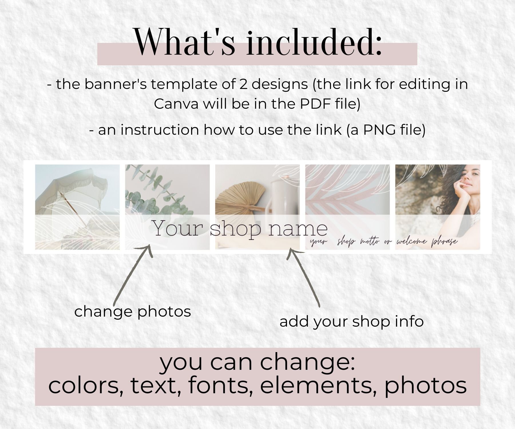 Amazon Storefront Banner Template Editable With Canva, Boho Banner for ...