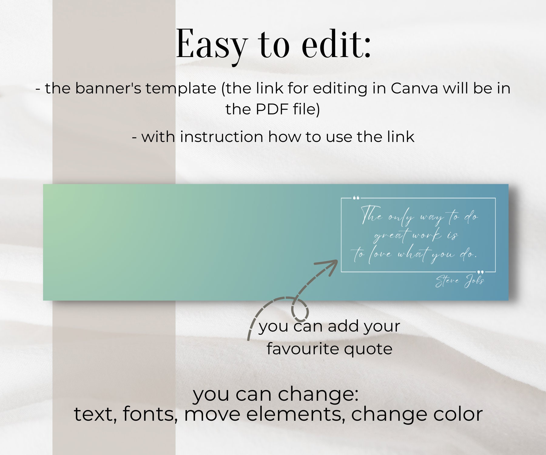 Green Gradient Linkedin Banner With Quote, Canva Template, Editable ...