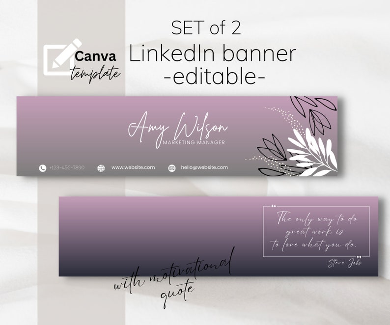 Lila Link-Banner: Bearbeitbares professionelles Branding (Canva ...
