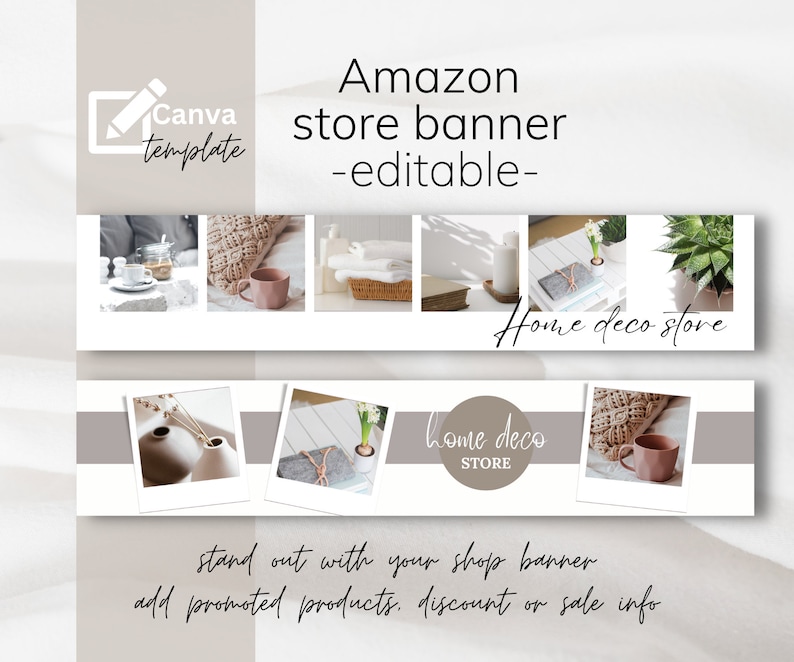Amazon Storefront Banner, Photo Collage Template Editable With Canva ...
