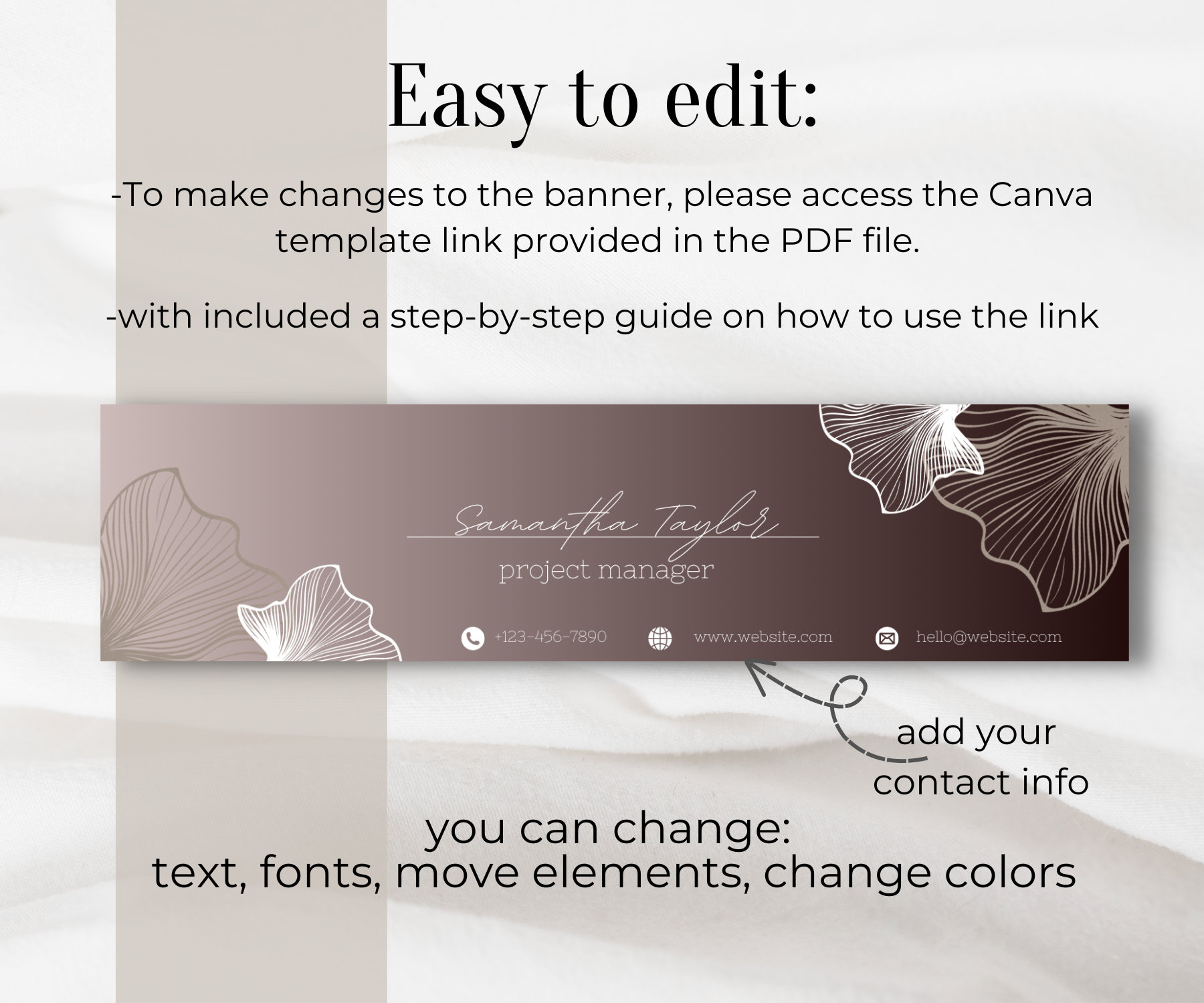 Linkedin Banner Professional, Beige Gradient Background With Ginkgo ...