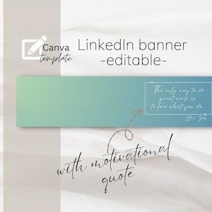 Green Gradient Linkedin Banner With Quote, Canva Template, Editable ...