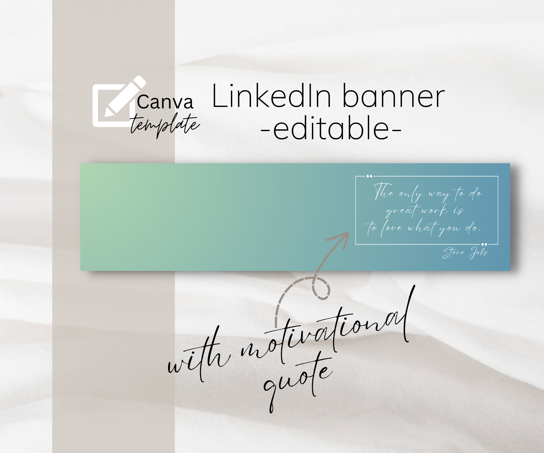 Green Gradient Linkedin Banner With Quote, Canva Template, Editable ...