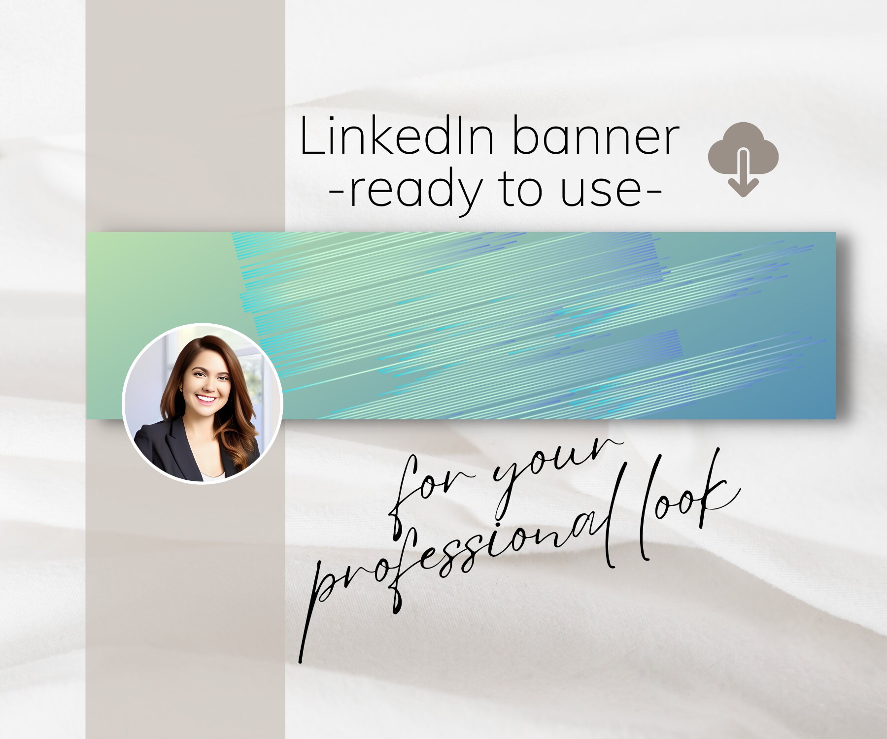ELEGANT Linkedin Banner Image STRIPES, Gradient Banner for Her Profile ...