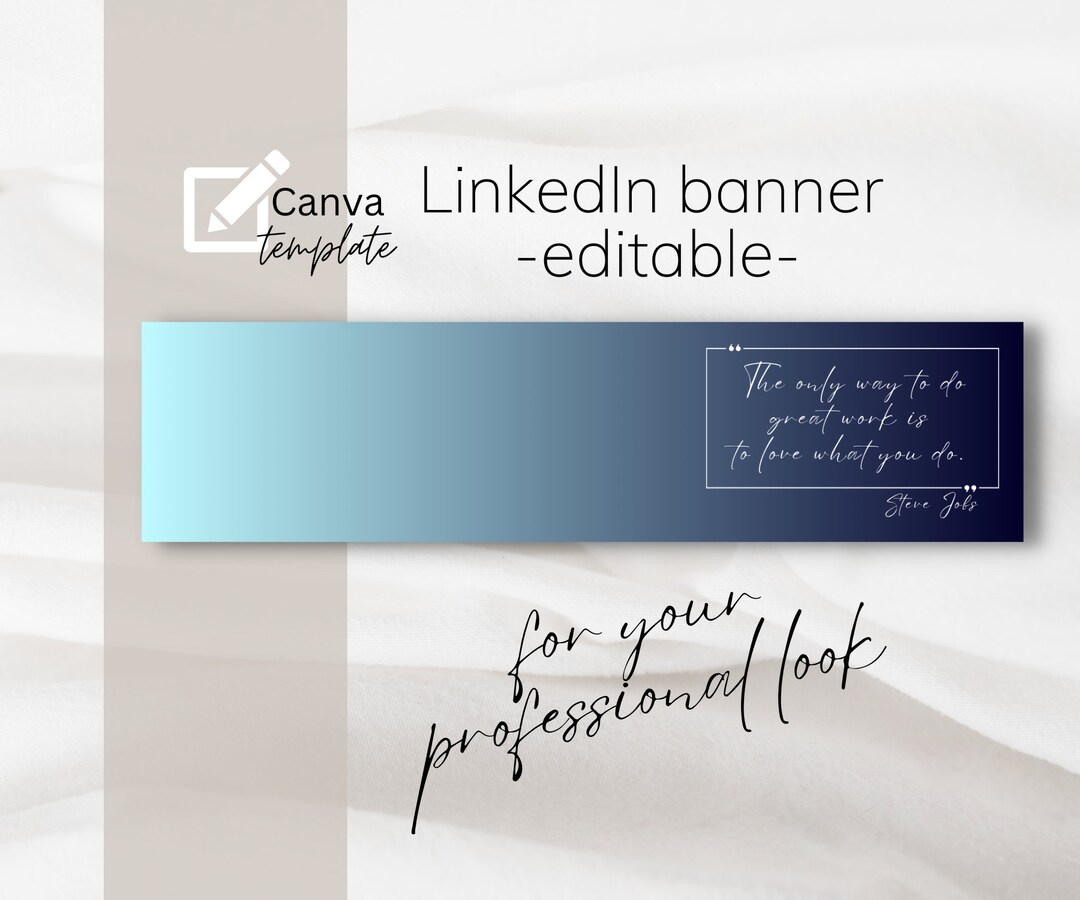 Blue Gradient Linkedin Banner Template: Editable Canva Design (digital ...