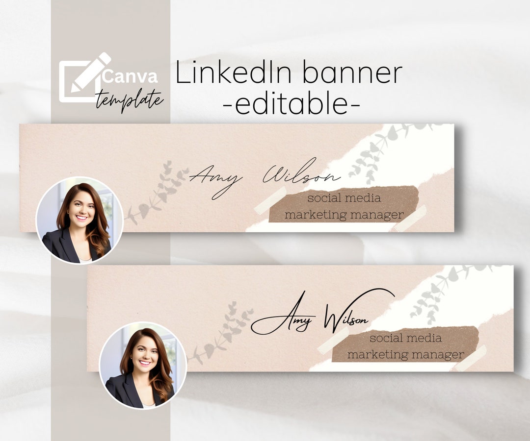 Editable Linkedin Banner Template: Personal Branding Canva Design ...