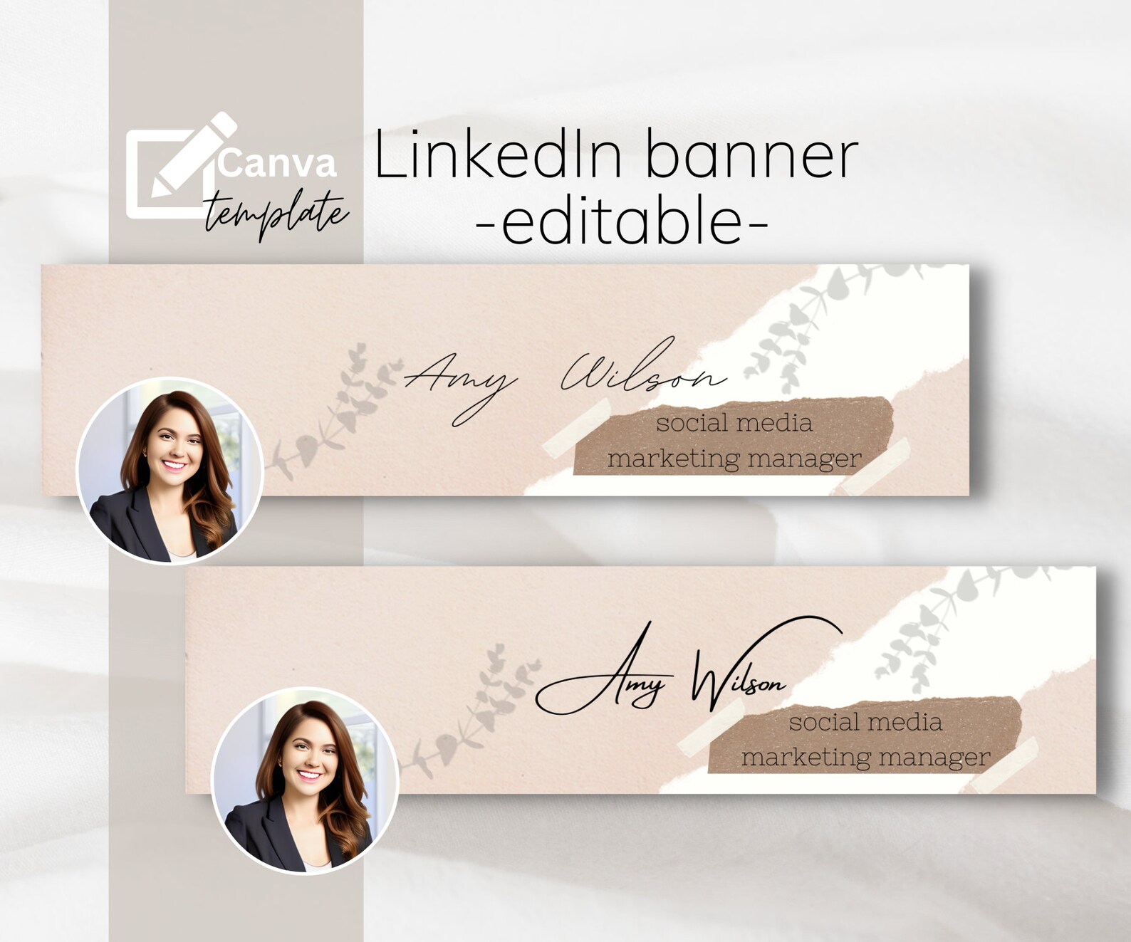Linkedin Banner Template, Canva Template, Editable Linkedin Banner ...