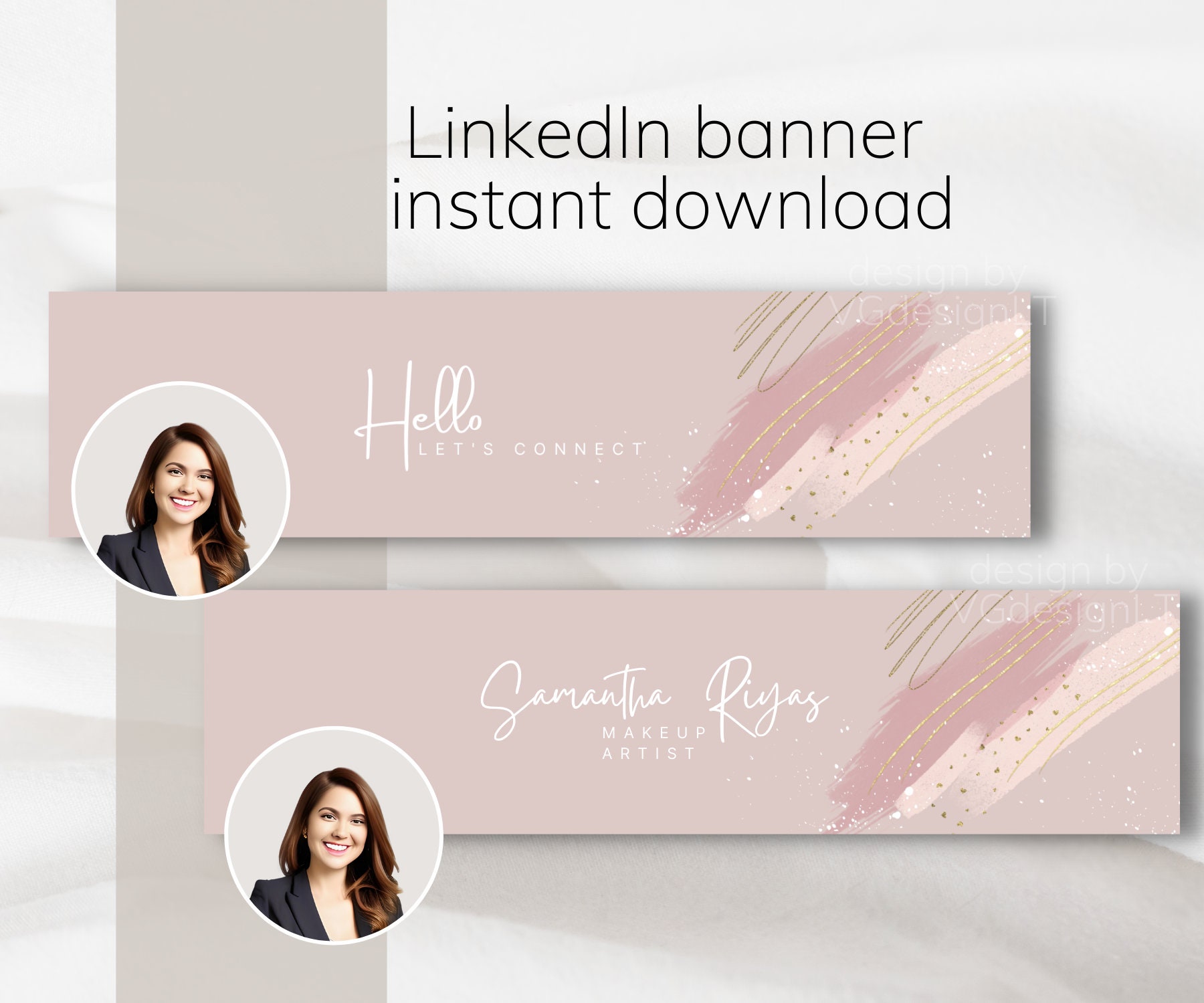 Pink Linkedin Banner Beauty, Abstract Pastel Soft Color Brush Strokes ...