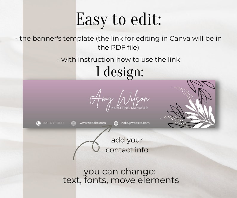 Lila Link-Banner: Bearbeitbares professionelles Branding (Canva ...