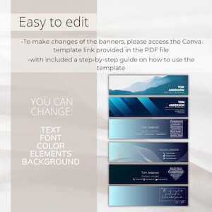 Blue Professional Linkedin Banner Templates: Canva Editable (6 Designs ...