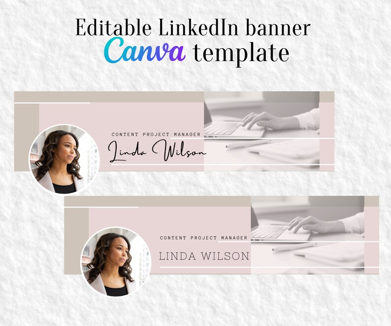 Pink Beige Editable Linkedin Banner Canva Template Editable - Etsy