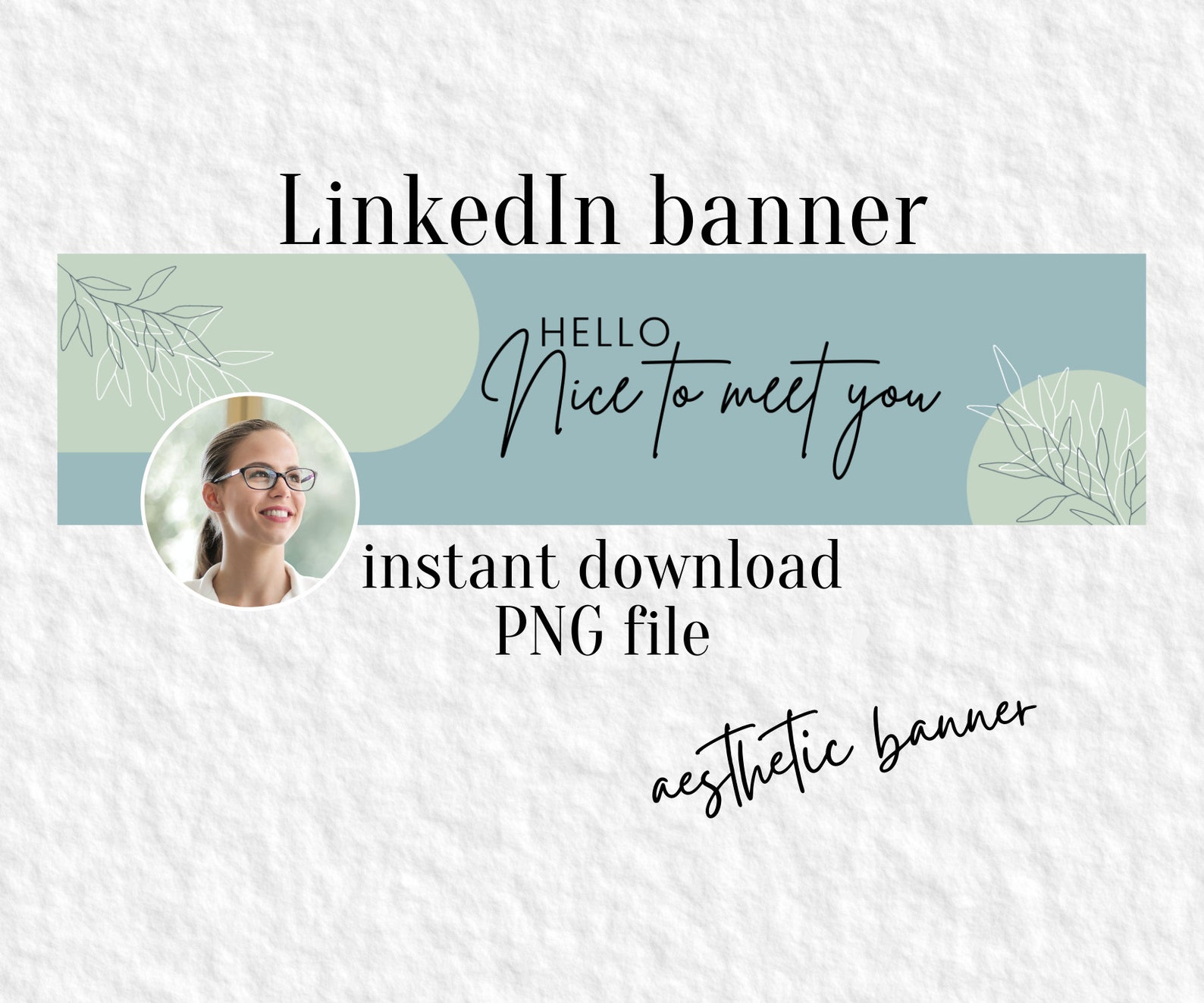 Light Green Floral Linkedin Banner for Your Personal Branding | Etsy
