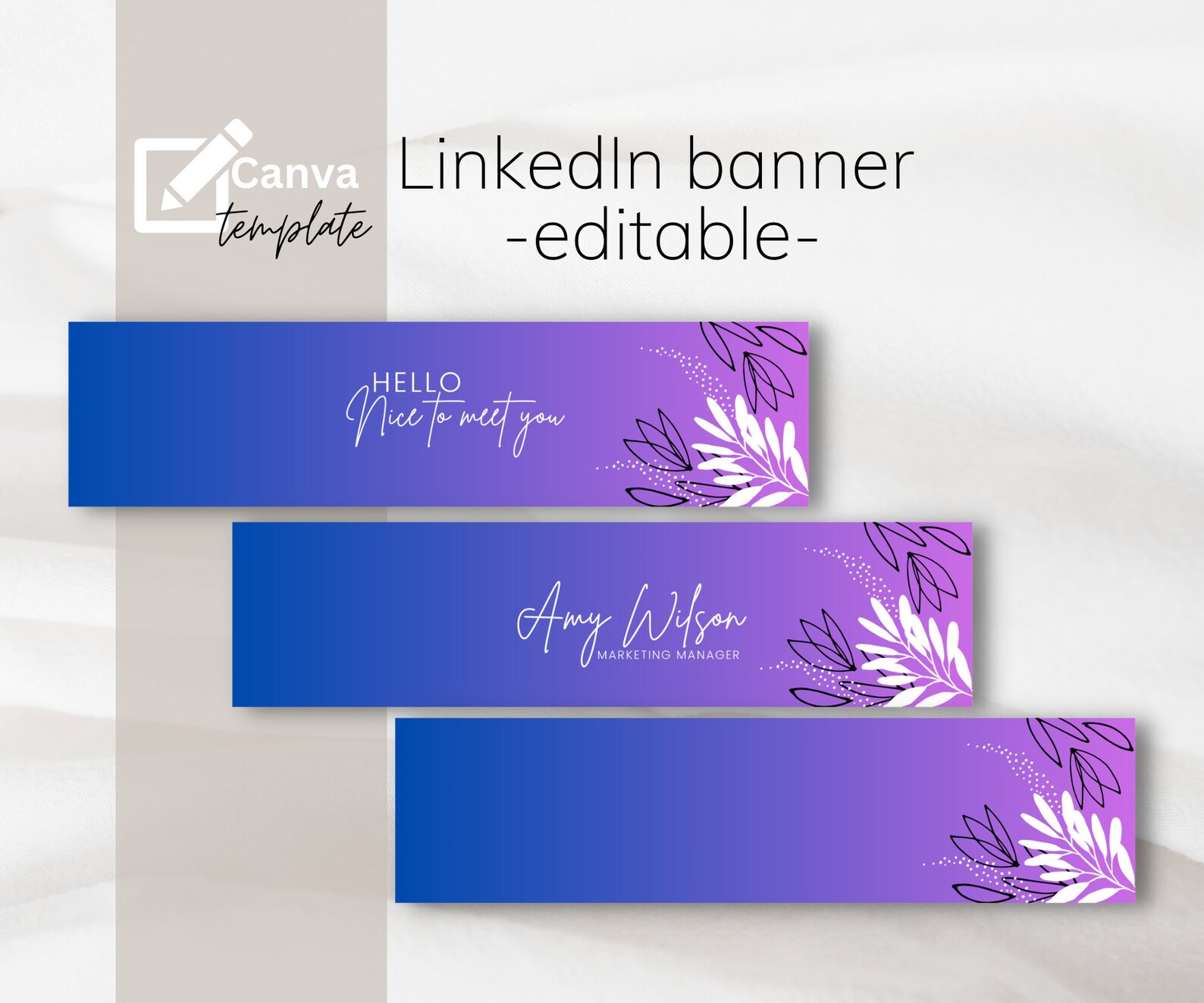 Linkedin Banner Template, Canva Template, Editable Linkedin Banner ...