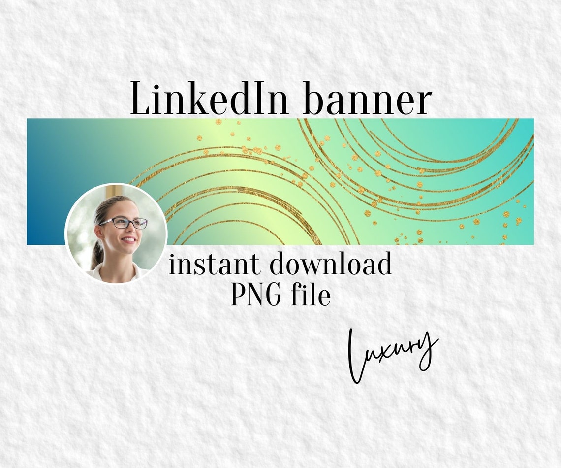 Linkedin Banner Image LUXURY With Golden Elements, Background Image ...