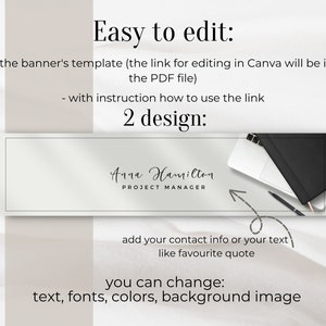 Professional Linkedin Banner Template: Editable Contact Info (canva) - Etsy
