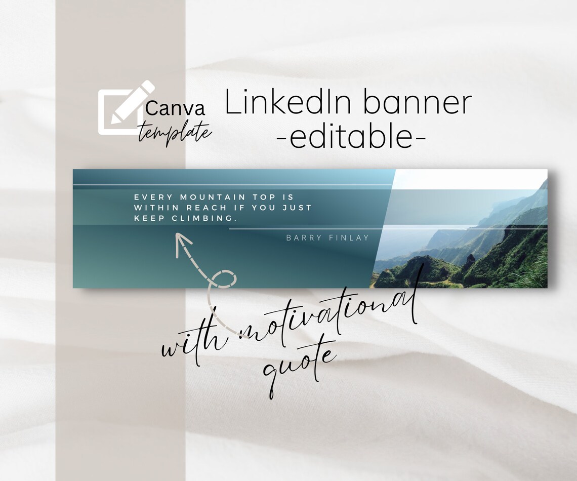 Linkedin Banner Professional With Motivational Quote, Gradient ...