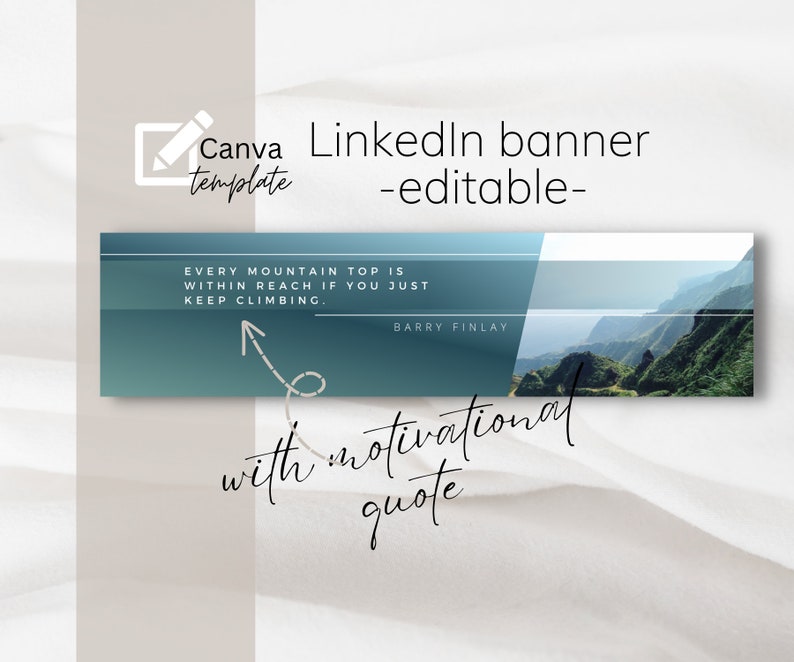 Linkedin Banner Professional With Motivational Quote, Gradient ...