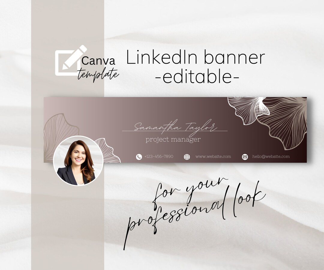 Linkedin Banner Professional, Beige Gradient Background With Ginkgo ...
