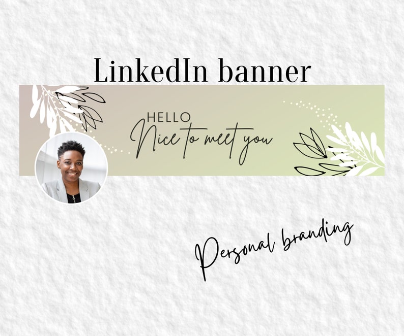 Floral Linkedin Banner: Professional Profile Background (PNG Digital ...