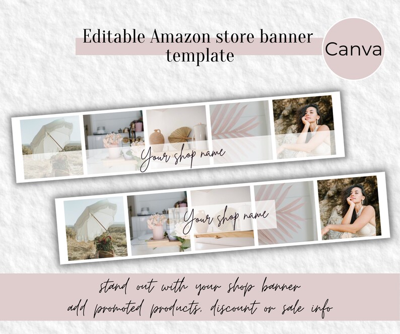 Amazon Storefront Banner Template Editable With Canva Boho Etsy UK