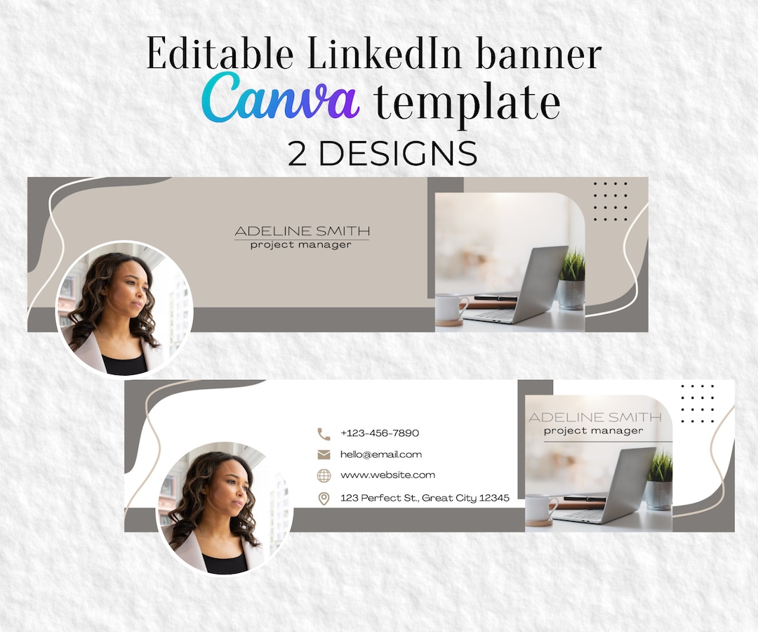 Linkedin Banner Professional Canva Template Editable Linkedin - Etsy
