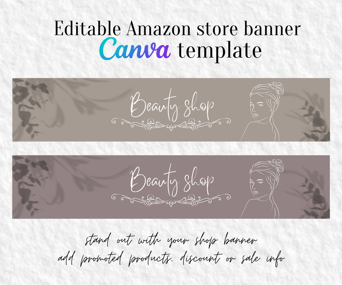 Amazon Storefront Banner Template Editable With Canva, Beige Banner for ...