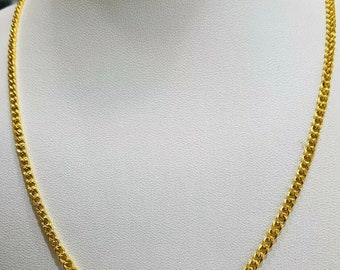24k Solid Gold Chain - Etsy