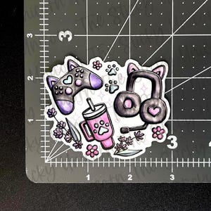 Kitty Gamer Sticker, Waterproof Sticker, Cat Ear Headphone Sticker ...