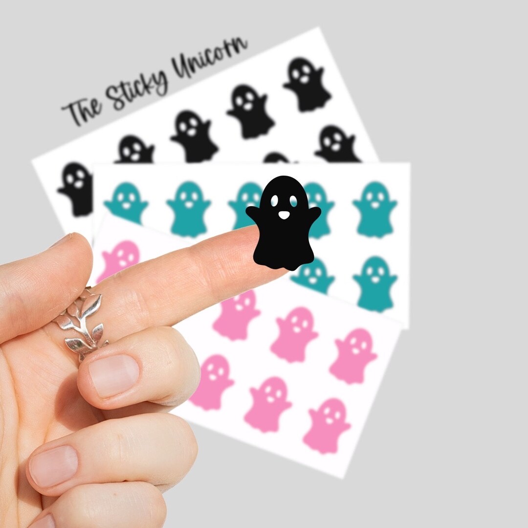Mini Ghost Stickers, Cute Ghost Decals, Mini Decal Sheet, Rainbow Ghost ...