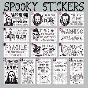 Spooky Packaging Stickers, Thermal Printed Labels, Shop Small Business ...