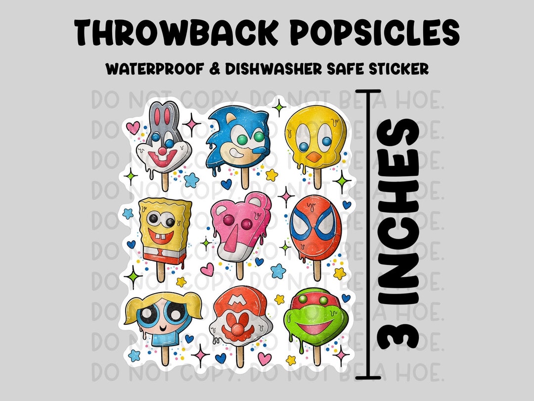 Throwback Popsicle Sticker, Waterproof Sticker, Gumball Eyes, Sticker ...