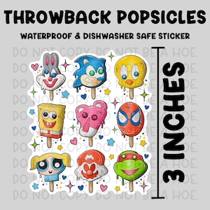 Throwback Popsicle Sticker, Waterproof Sticker, Gumball Eyes, Sticker ...