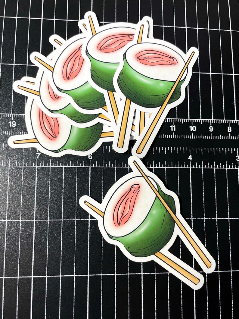 Sushi Coochie Sticker NSFW Lewd Waterproof Sticker Gag Gift - Etsy