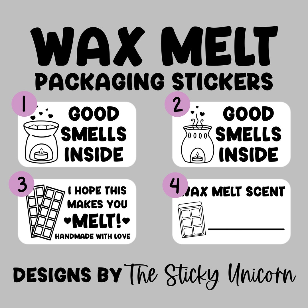 Wax Melt Stickers, Small Business Packaging Stickers, Thermal Printed ...
