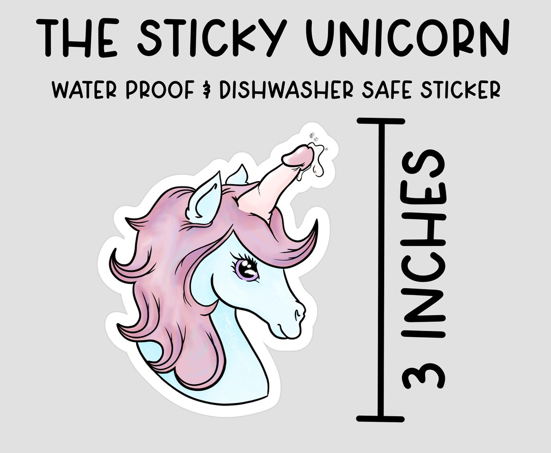 Sticky Unicorn Dicker, Waterproof Sticker, Funny Penis Unicorn, Dick ...