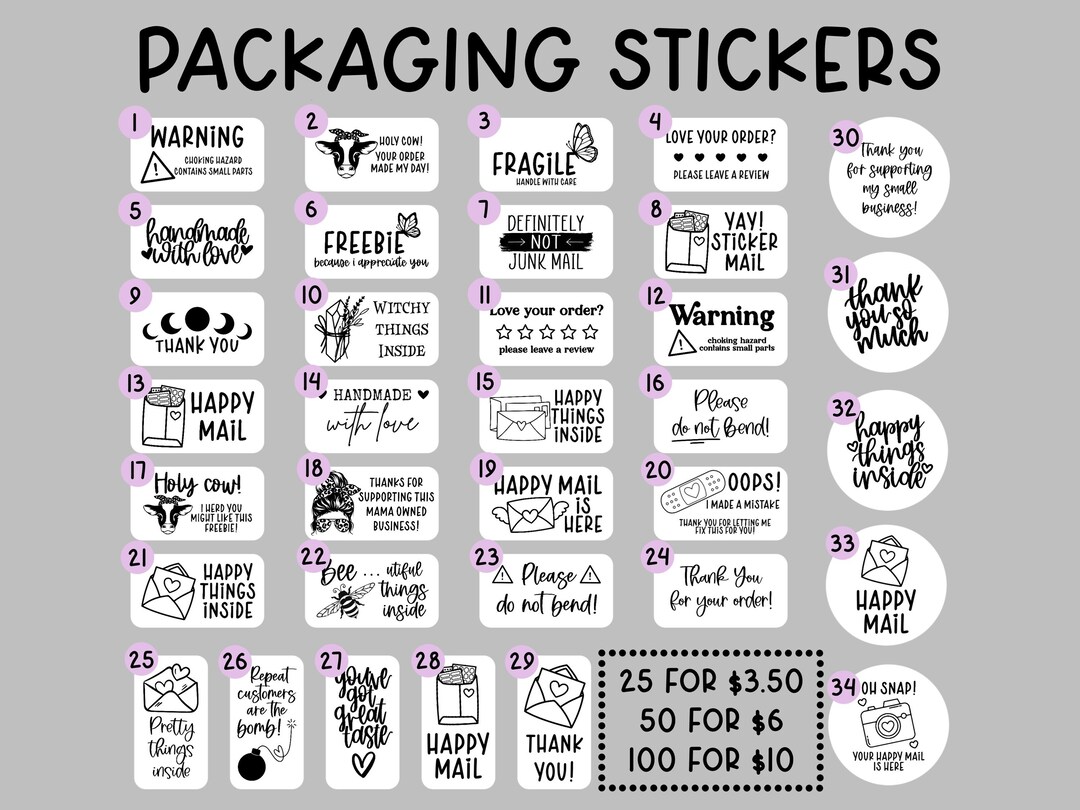 Small Business Packaging Stickers, Thermal Printed Labels, Mama Owned ...