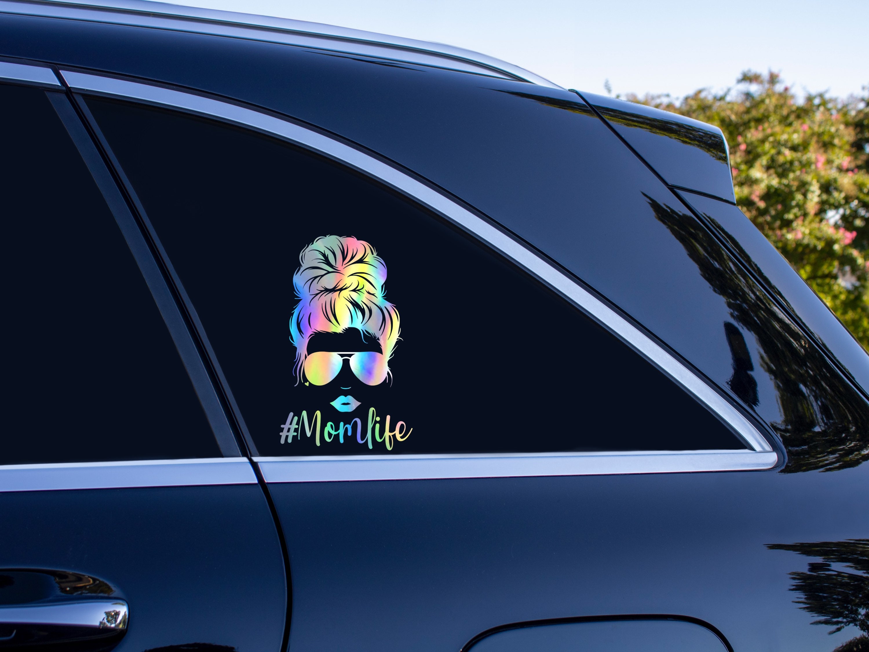 Mom Life Decal Messy Bun Bumper Sticker Sunglasses Sticker - Etsy