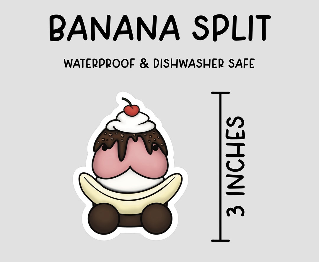 Banana Split Peen Sticker, Waterproof Adult Sticker, Penis, Banana ...