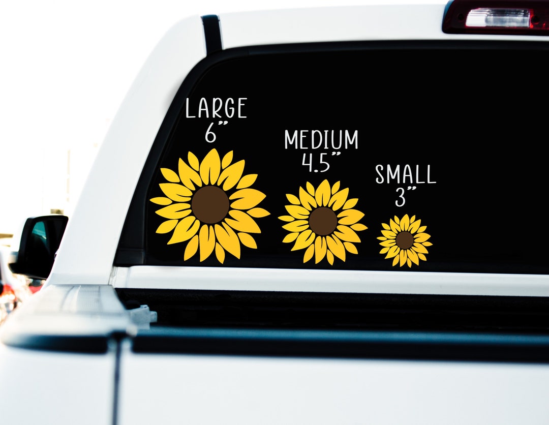 Sunflower Decal, Sunflower Window Sticker, Cute Gift Idea for Friend ...