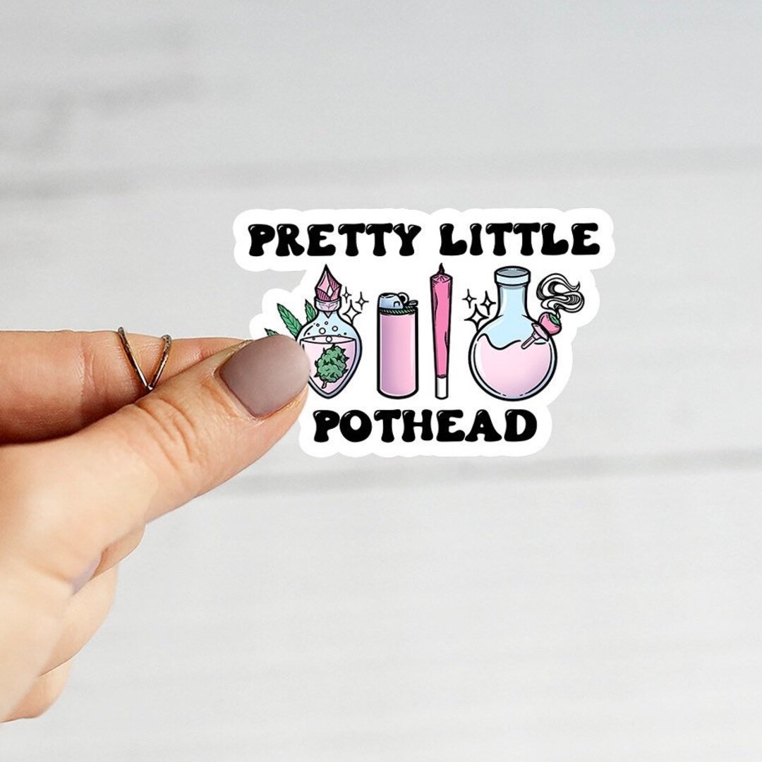 Pretty Pothead Sticker, 420 Sticker, Hippie Gift, Marijuana Lover ...