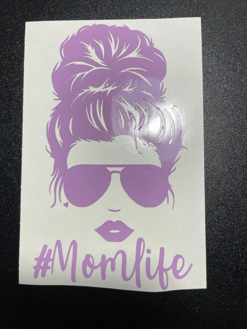 Mom Life Decal Messy Bun Bumper Sticker Sunglasses Sticker - Etsy