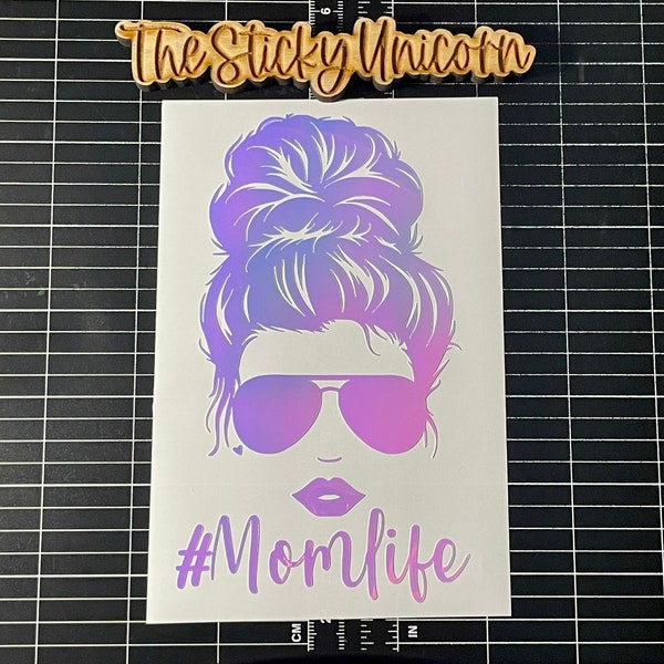 Boy Mom Messy Bun Sticker Decal - Etsy