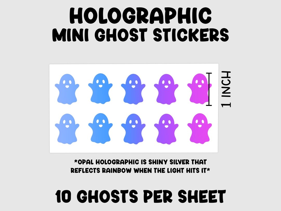 Mini Ghost Stickers, Holographic Ghost Decal Stickers, Mini Ghost Decal ...