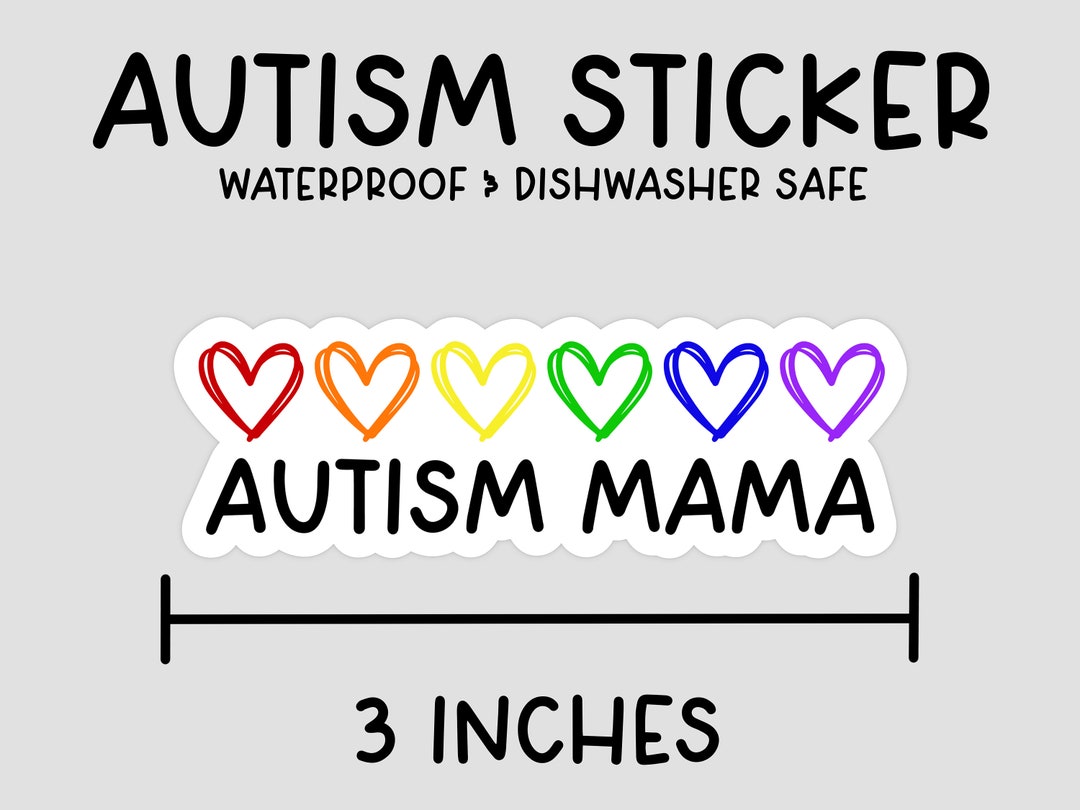 Autism Mama Sticker, Waterproof Sticker, Autism Sticker Gift, Rainbow ...